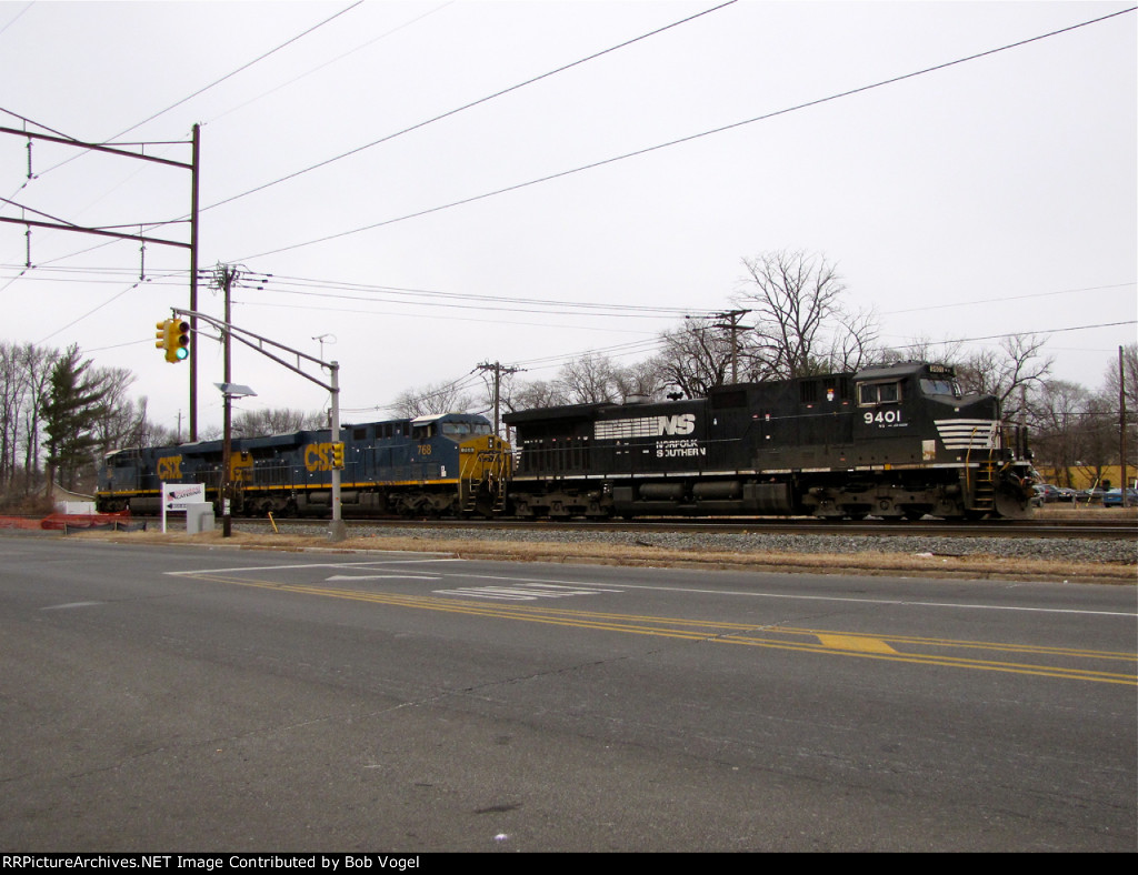 NS 9401; CSX 768 and 881